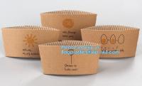 China Biodegradable cup sleeve, Corrugated up sleeve with printing, brand logo, hot paper cup,cup sleeve, recyclable sleeve pa for sale