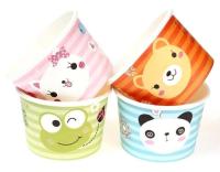 China Gelato Paper Cup Icecream Paper Cup With Lids,4oz paper ice cream single serving cups,Logo Printed Disposable Icecream P for sale