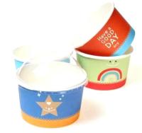 China Gelato Paper Cup Icecream Paper Cup With Lids,4oz paper ice cream single serving cups,Logo Printed Disposable Icecream P for sale