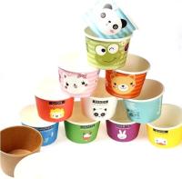 China Gelato Paper Cup Icecream Paper Cup With Lids,4oz paper ice cream single serving cups,Logo Printed Disposable Icecream P for sale