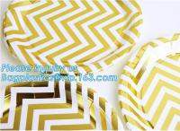 China Party supplies, custom printing table rose gold paper biodegradable dinner disposable plate,Compostable Eco Friendly Env for sale