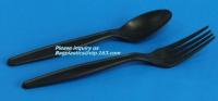 China 5.5 inch BPA FREE Spork Biodegradable Plastic PLA Fork Spoon Combination Corn Starch Compostable Disposable bagplastics for sale