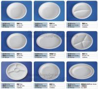 China Food  Eco Friendly Dinnerware , Compartment Disposable Corn Starch Plates for sale