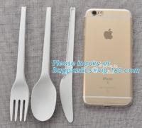 China PLA cutlery |knife|fork|spoon,EN13432 certificate PLA Cutlery fork,Disposable and biodegradable PLA tableware,bagease pa for sale