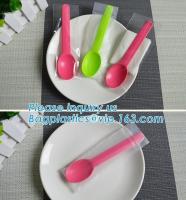 China Pink Corn Starch Ice Cream Dessert Spoon,ECO-friendly Corn starch Compostable Spoon,EU style corn starch disposable plas for sale