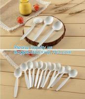 China Pink Corn Starch Ice Cream Dessert Spoon,ECO-friendly Corn starch Compostable Spoon,EU style corn starch disposable plas for sale