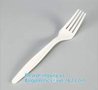 China wholesale Biodegradable cPLA plastic white cutlery set,Eco-friendly Disposable Biodegradable Corn Starch Spork-Fork Spoo for sale