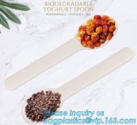 China 6 inch Tea/Soup/ice cream/tasting spoons Eco-friendly tableware corn starch spoons Disposable yogurt spoons bagease pack for sale