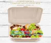 China corn starch clamshell box,Corn Starch Food Container, Disposable Lunch Box,Biodegradable Microwave Corn Starch Food Cont for sale