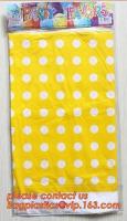 China Polka Dots Banquet Plastic Tablecloths Table Cover Wedding Party Decorations, plastic oval table tablecloth PVC waterpro for sale