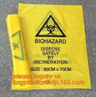 China heavy duty red medical biohazard garbage trash bags, PE Eco-friendly biohazard garbage bags, Heavy Duty biohazard infect for sale