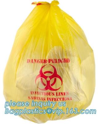 China Medical Biohazard Waste Bags for Hosptial, PE Flat disposable biohazard garbage bag / waste bag / trash bag, bagplastics for sale