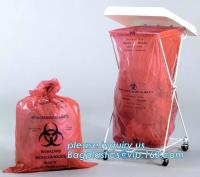 China Biohazard clinical waste bag, Biodegradable Medical Waste biohazard Bag, Biohazard 60Liter Industrial trash Bag, bagease for sale