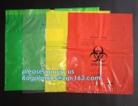China Biohazard infectious plastic waste bags Dustbin liners, PE biohazard eco bag, Biohazard Bags for medical waste use, pac for sale
