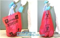 China Biohazard infectious plastic waste bags Dustbin liners, PE biohazard eco bag, Biohazard Bags for medical waste use, pac for sale