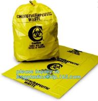 China Biohazard infectious plastic waste bags Dustbin liners, PE biohazard eco bag, Biohazard Bags for medical waste use, pac for sale
