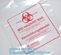 China Medical consumables biohazard waste disposal supplies, LDPE plastic medical autoclave bags, Biohazard waste disposal bag for sale