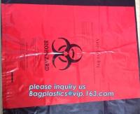 China medical waste disposal plastic bag Biohazard garbage bags, medical disposable bag, disposable lab medical biohazard wast for sale