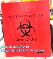 China medical waste disposal plastic bag Biohazard garbage bags, medical disposable bag, disposable lab medical biohazard wast for sale
