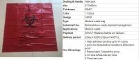 China Adhensive tape bag, self seal bagsYellow/red/black biohazard infectious/medical waste bag/liner with drawcord/drawstring for sale