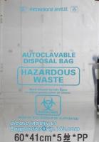 China 60 micron clear LDPE plastic cotton draw string garbage biohazard bag, Custom printed compostable flat on roll trash bag for sale