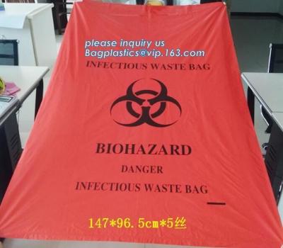 China medical waste disposal plastic bag Biohazard garbage bags, Colored medical Infectious waste bags, biohazard garbage bags for sale