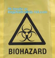 China biohazard plastic waste bags clinical disposal bags in yellow color, heavy duty red medical biohazard garbage trash bags for sale