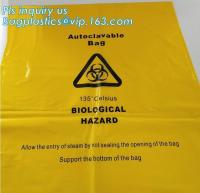 China biohazard plastic waste bags clinical disposal bags in yellow color, heavy duty red medical biohazard garbage trash bags for sale