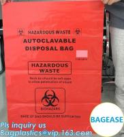 China Customized color biohazard medical waste drawstring bag drawtape bag, biohazard medical waste bags for clinical waste,ye for sale