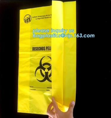 China Hospital Biohazard Bag Medical Waste Garbage Bags Infections Linens Waste Bags, Biodegradable Plastic Hospital biohazard for sale