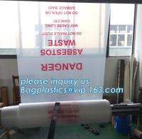 China Heavy Duty Custom LDPE Poly plastic waste bags for construction, Disposal Polythene bags For Asbestos Removal bags pac for sale