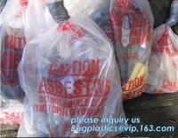 China LDPE Asbestos Bags Transparent / Clear - Plain or Printed, Printed Asbestos Bag, Asbestos waste Bag, Asbestos Colour Fil for sale