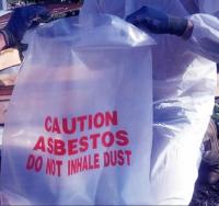 China Asbestos Removal, disposable plastic yellow poly asbestos warning printed burial bags, Asbestos clear plastic packing ju for sale