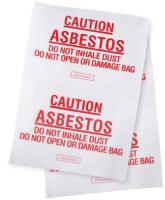 China Asbestos Removal, disposable plastic yellow poly asbestos warning printed burial bags, Asbestos clear plastic packing ju for sale