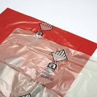 China Asbestos Removal, disposable plastic yellow poly asbestos warning printed burial bags, Asbestos clear plastic packing ju for sale
