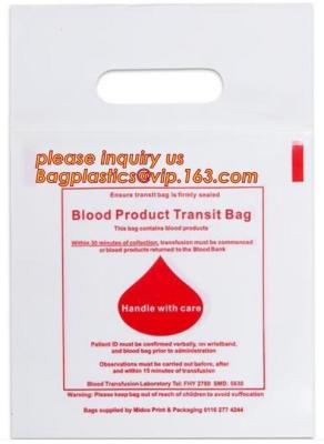 China Blood Autoclavable Biohazard Waste Bags Zipper Pouch For Medical Specimen for sale