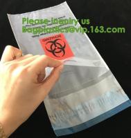 China Bio-Medical Hazardous Waste bag, Bio-Hazard Specimen pouch Printed Medical Mart, Biological Waste Management for sale