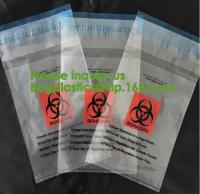 China Bio-Medical Hazardous Waste bag, Bio-Hazard Specimen pouch Printed Medical Mart, Biological Waste Management for sale