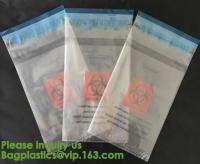 China Bio-Medical Hazardous Waste bag, Bio-Hazard Specimen pouch Printed Medical Mart, Biological Waste Management for sale