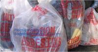 China PE asbestos yard waste bags,hazard waste disposal bags,Customized danger warning printing clear polythene LDPE asbestos for sale