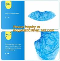 China Safety Products Equipment Indoor Disposable medical plastic shoe covers waterproof PE CPE material,PE material blue shoe for sale