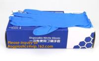 China Protective Powder Free Examination Nitrile Gloves, Colored Nitrile and Vinyl Blend Disposable Medical Blue for sale