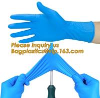 China Protective Powder Free Examination Nitrile Gloves, Colored Nitrile and Vinyl Blend Disposable Medical Blue for sale