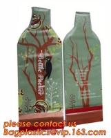China Zip sealed liquor bubble bags bottle protector Travelling liquor bubble sleeves air wine bubble bags Zipped bottom plast for sale