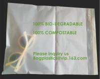 China Compostable biodegradable packaging mailing bag with handle,Biodegradable compostable plastic courier shipping envelope for sale