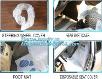 China durable full set disposable car seat cover/plastic steering wheel cover, Auto Consumable Paint masking film Disposable c for sale