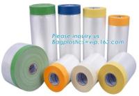 China Outdoor Paper Masking Film / Rice Paper Taped Masking Film Auto Pre Taped for sale