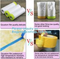 China 4m*5m Plastic Cover Sheet Furniture Taped HDPE Plastic Masking Film for sale