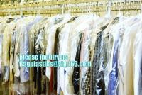 China custom logo printed dry cleaning plastic transparent garment bags for dresses,commercial clear pe ldpe poly hotel laundr for sale