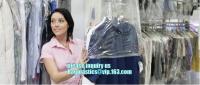 China custom logo printed dry cleaning plastic transparent garment bags for dresses,commercial clear pe ldpe poly hotel laundr for sale